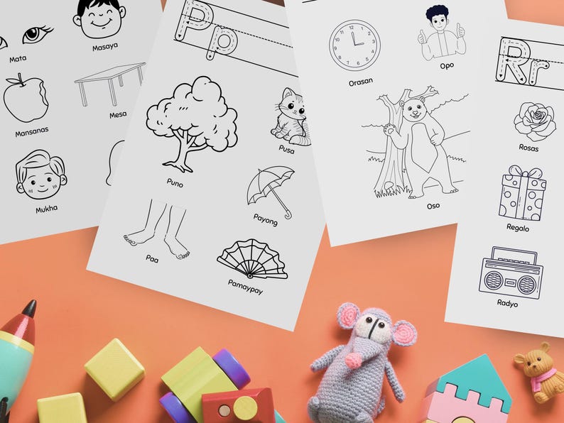 Printable Filipino Alphabet Coloring Book for Toddlers and Kids Learn ...