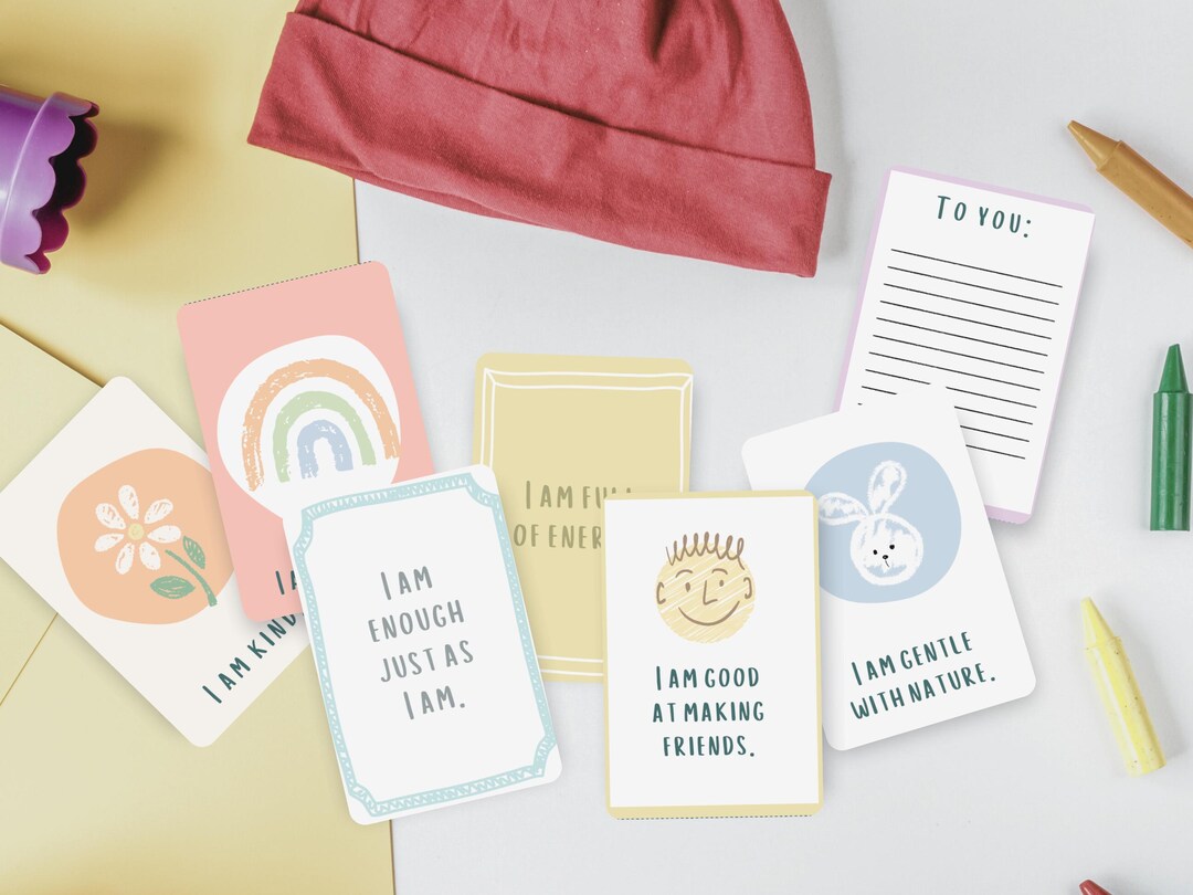 Printable Affirmation Flashcards for Kids, Positive Words of ...