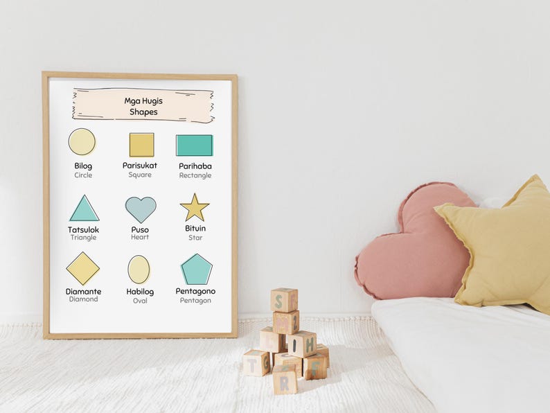 Filipino Printable Posters for Toddlers and Kids, Learn Tagalog Wall ...