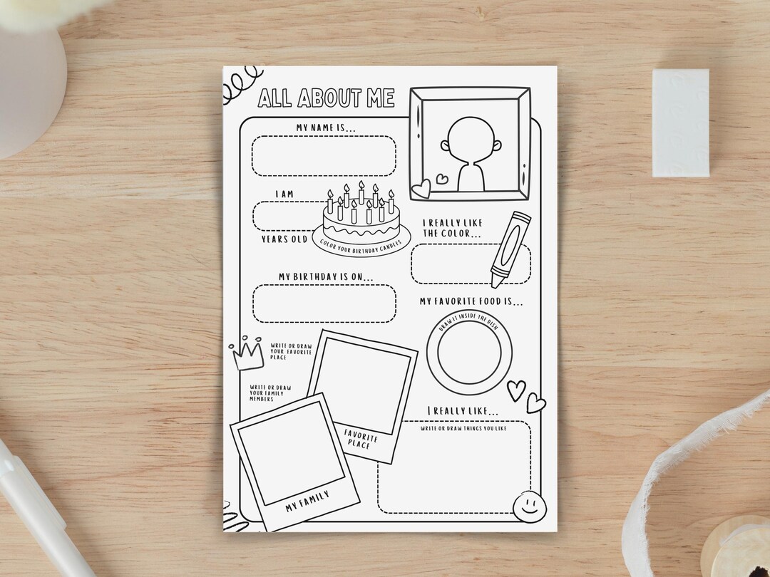 All About Me for Kids Back to School Activity Sheet Get to Know Me ...