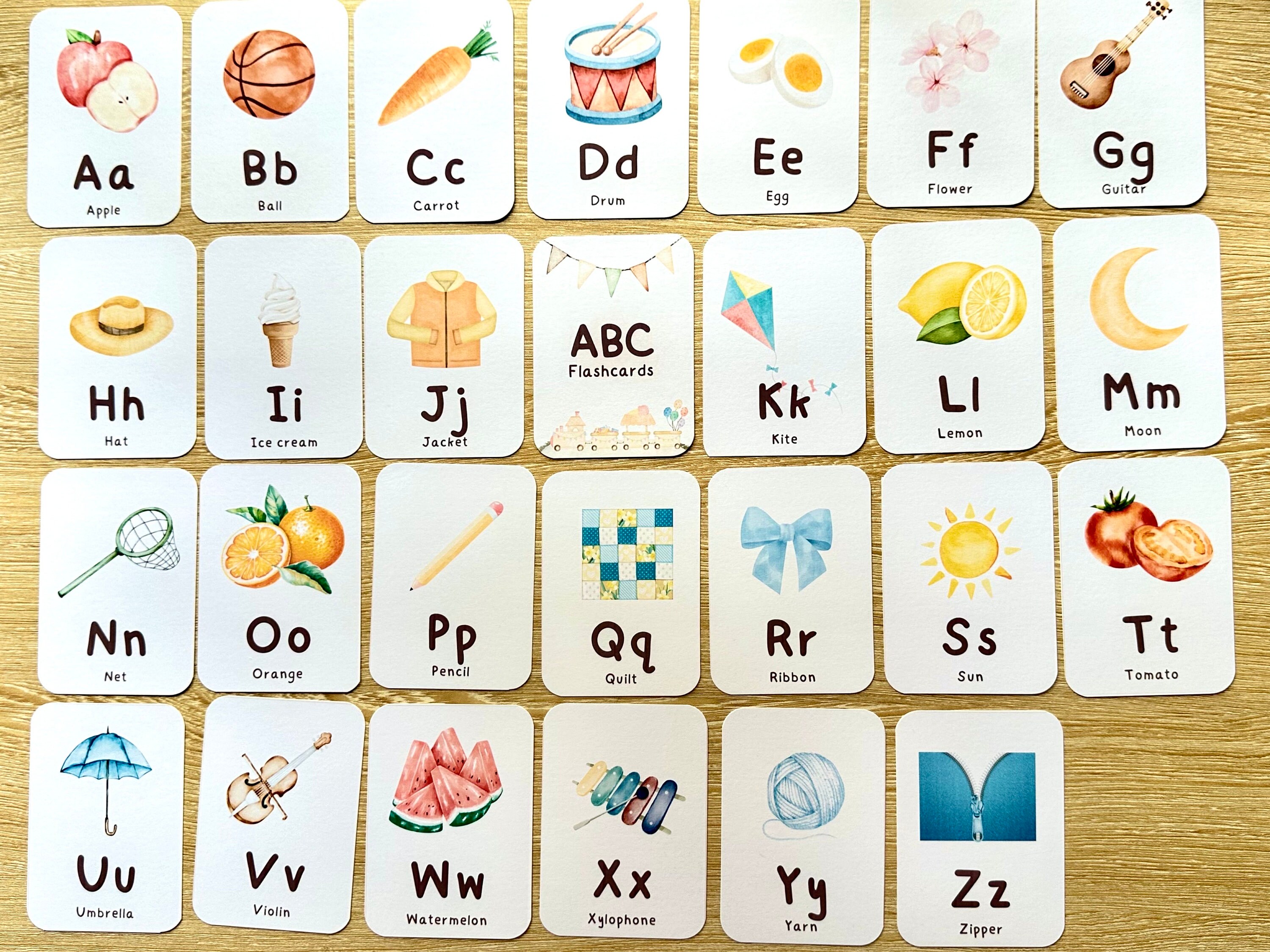 Alphabet Printable Flashcards for Toddlers and Kids Learn ABC Flash ...