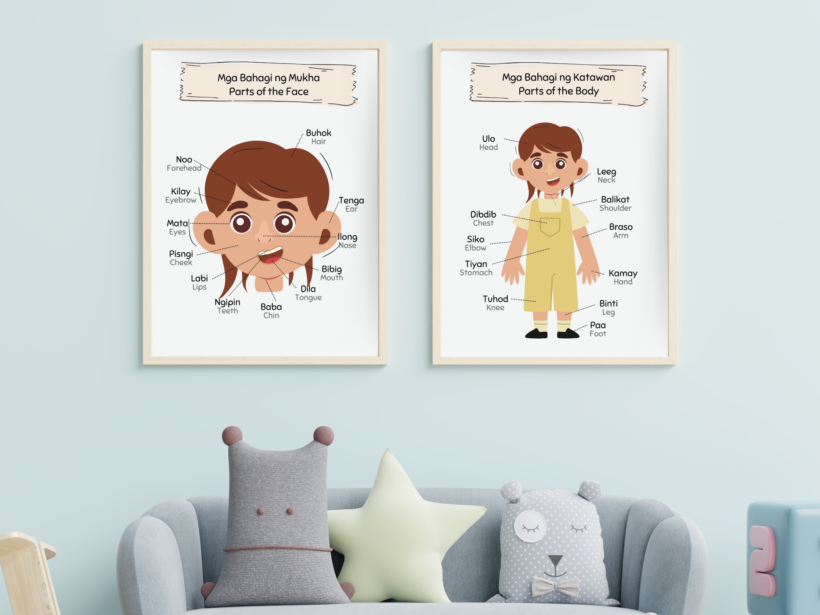 Filipino Printable Posters for Toddlers and Kids Learn Tagalog Wall ...