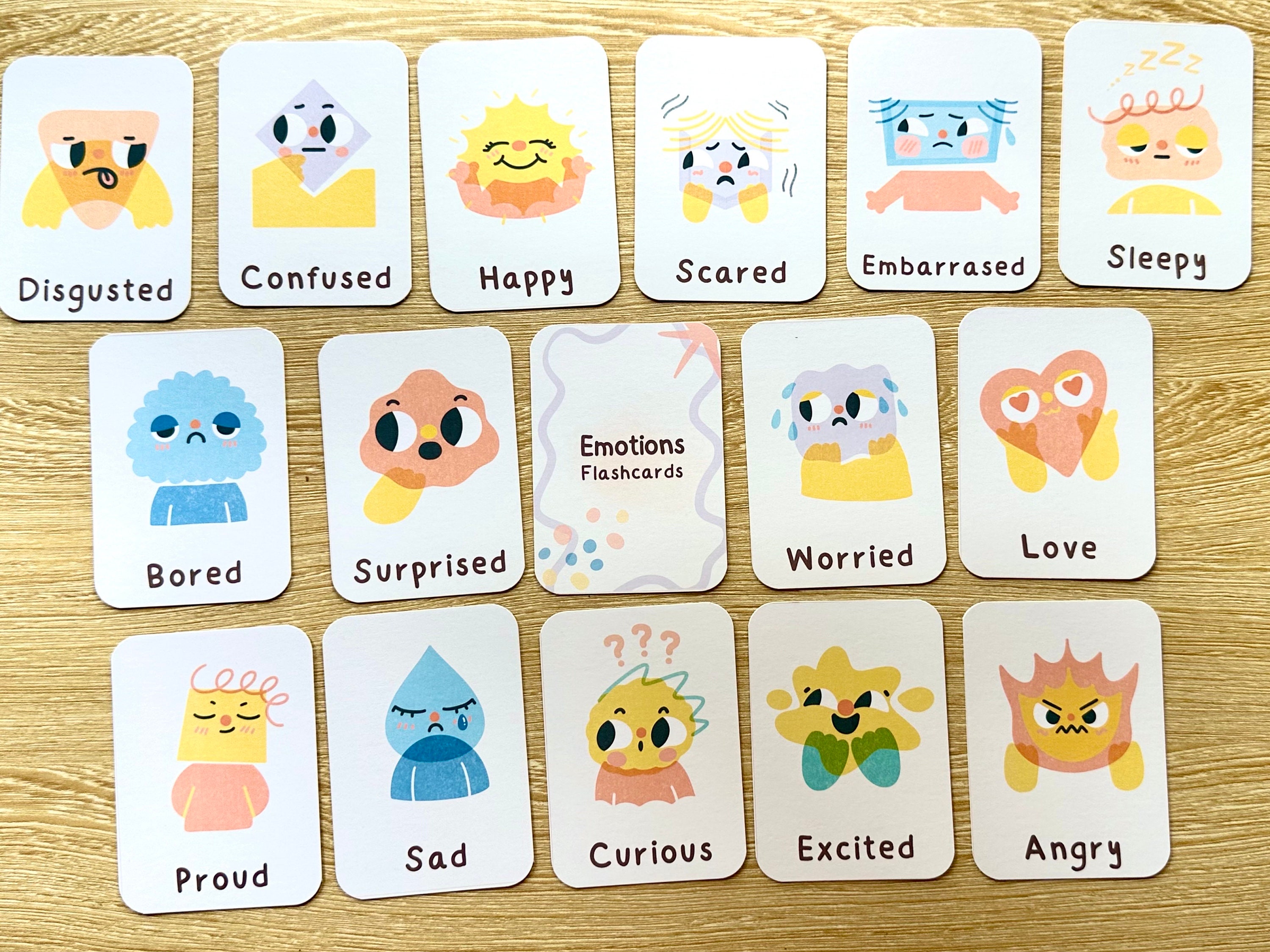 Emotions Printable Flashcards for Toddlers and Kids Feelings Flash ...