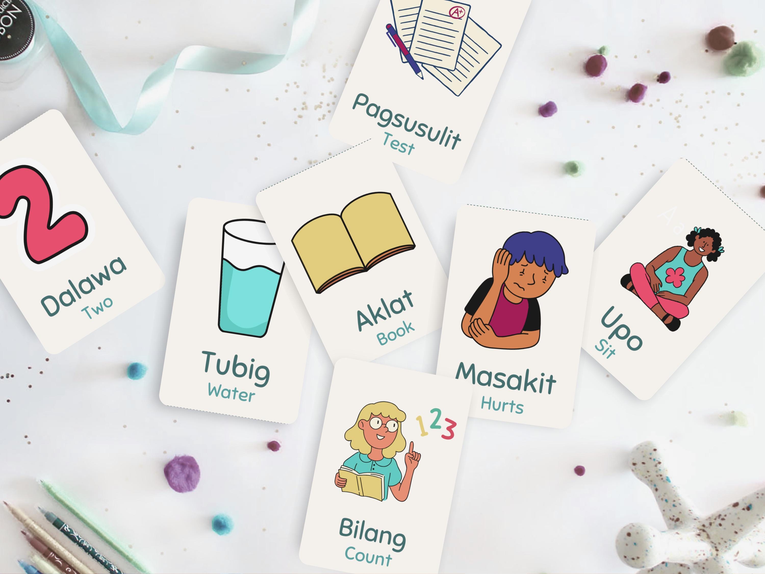 Filipino Printable Flashcards for Toddlers and Kids, Learn Tagalog ...