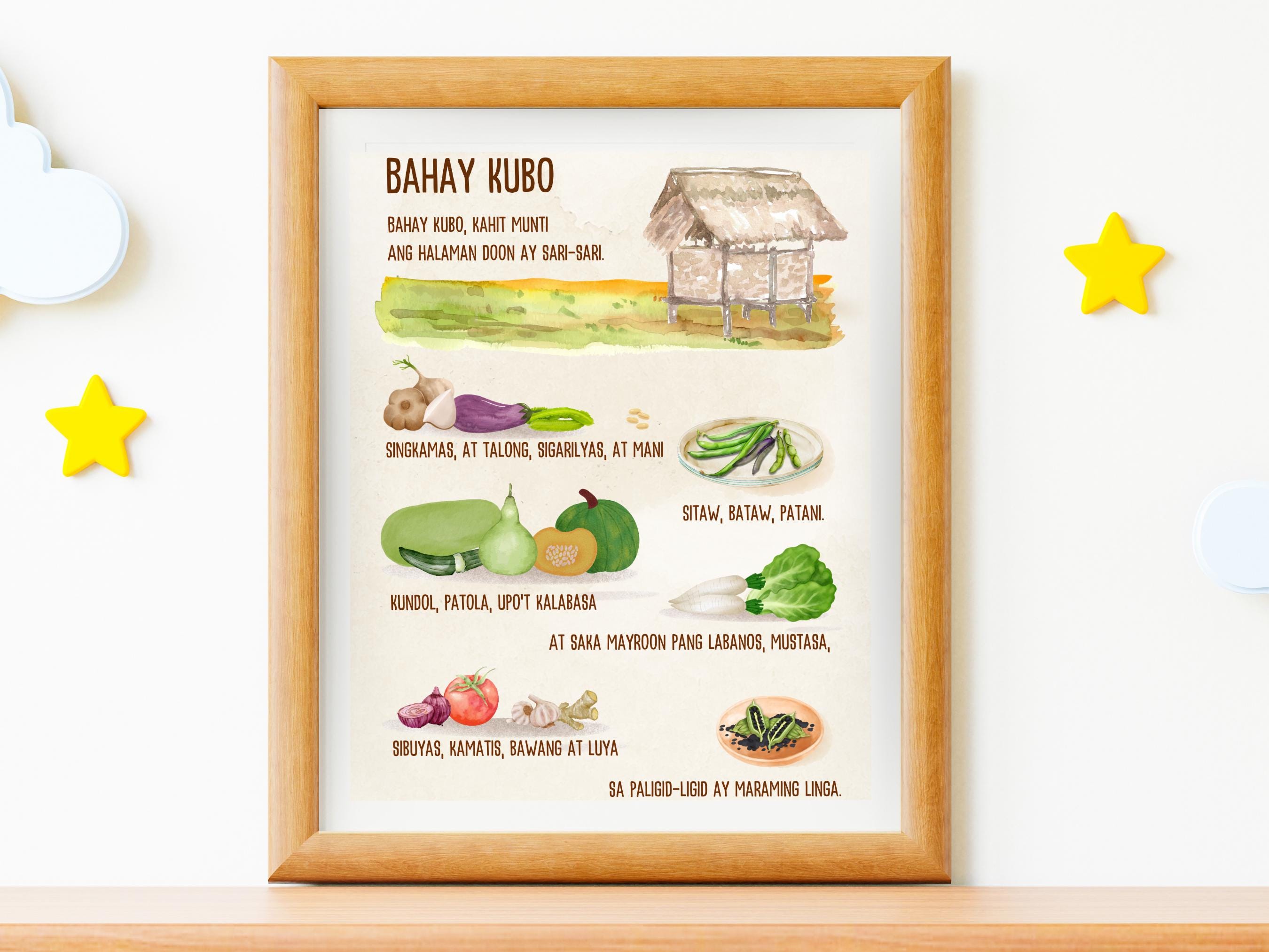 Printable Bahay Kubo Filipino Song Poster for Toddlers and Kids ...