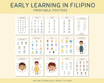 Filipino Printable Flashcards for Toddlers and Kids Learn Tagalog Flash ...