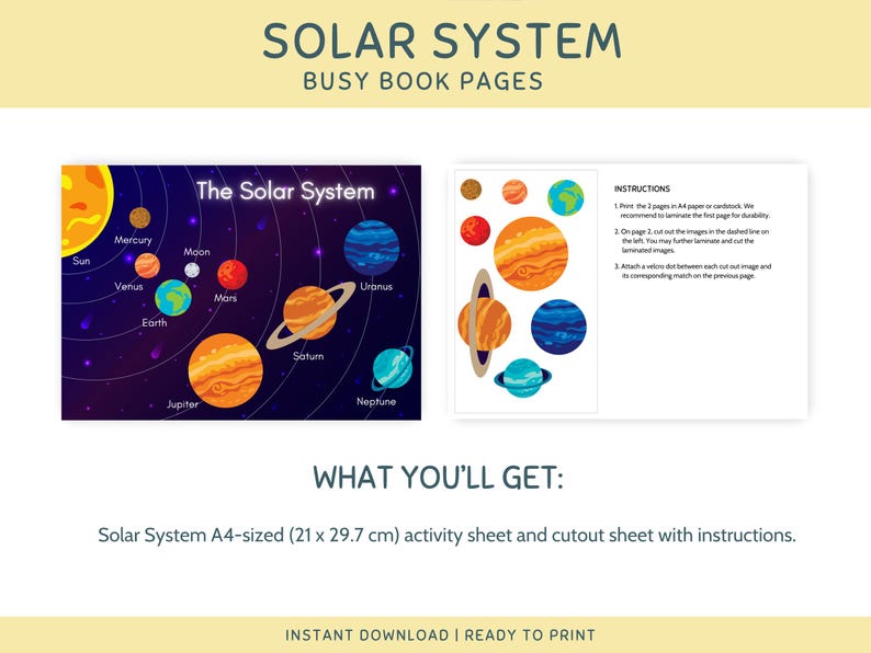 Printable Solar System Busy Book, Planets Quiet Book, Toddler Busy Book ...