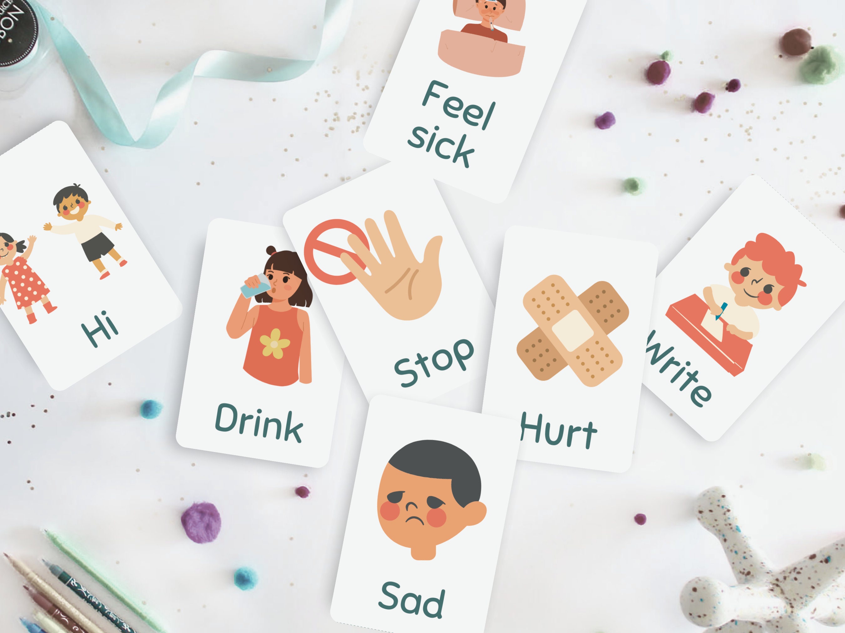 Printable Communication Flashcards for Toddlers, Kids & Adults, Autism ...