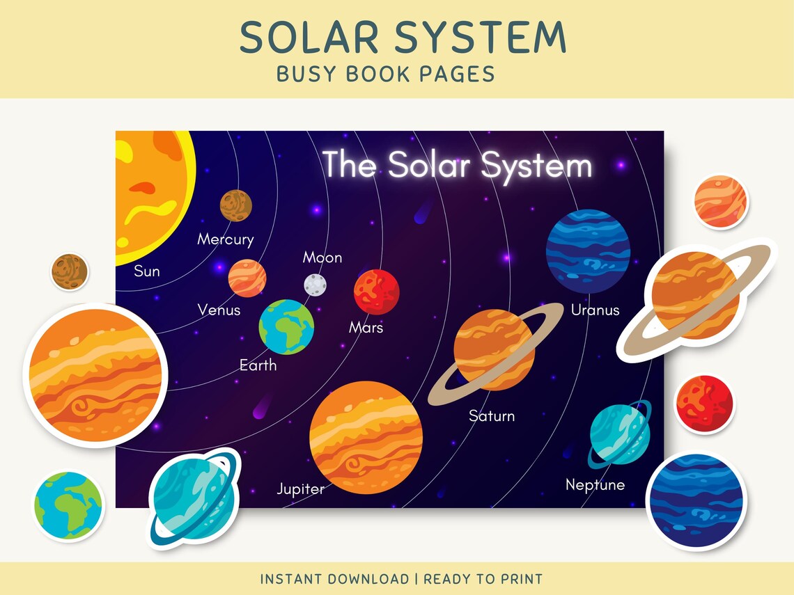 Printable Solar System Busy Book, Planets Quiet Book, Toddler Busy Book ...