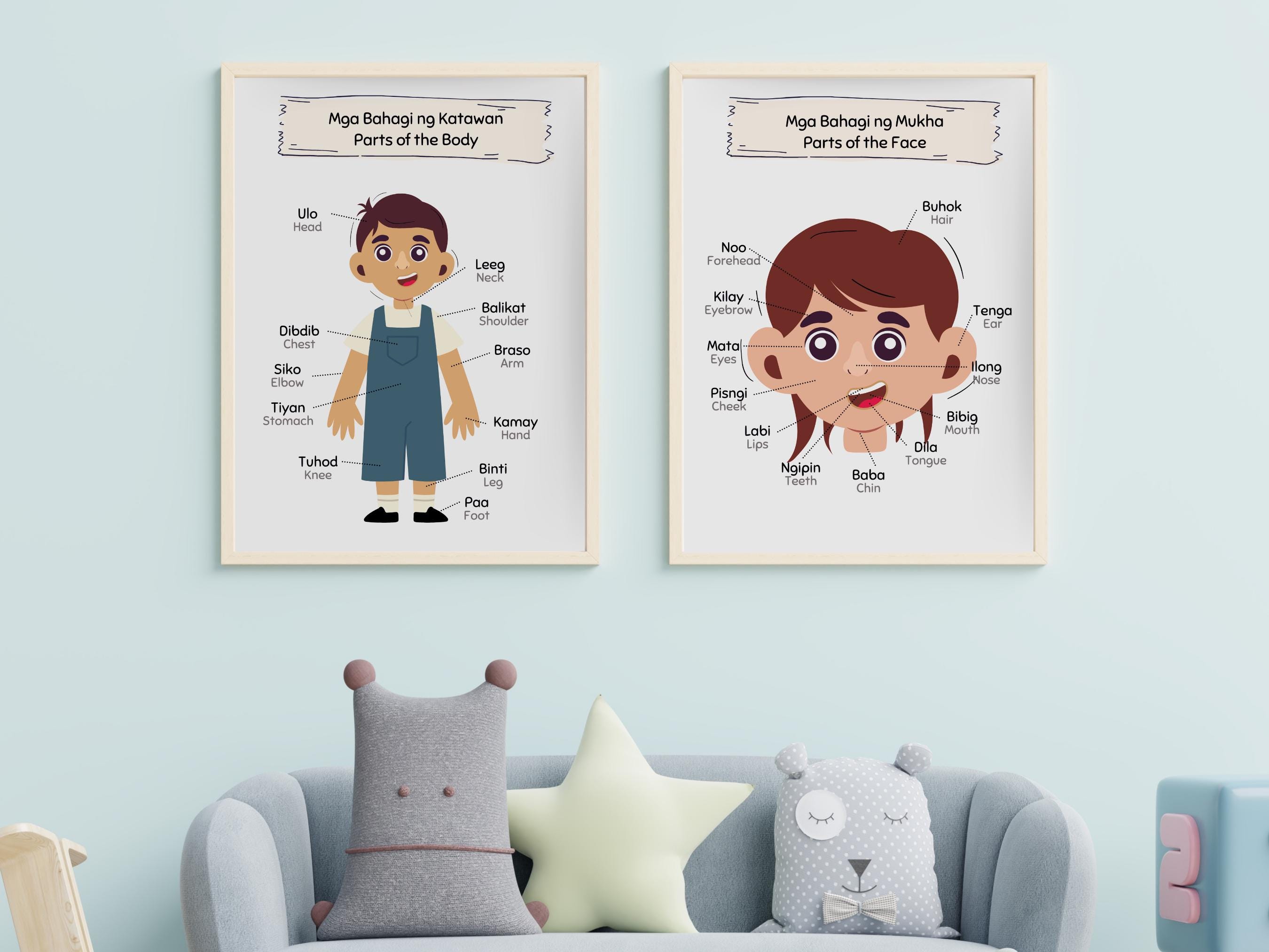 Printable Filipino Parts of the Body & Head Posters for Toddlers and ...