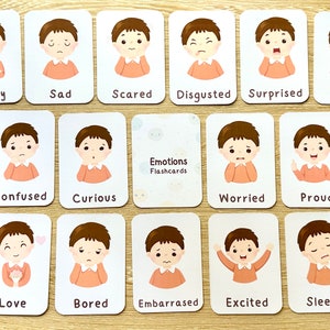 Emotions Printable Flashcards for Toddlers and Kids Feelings Flash ...