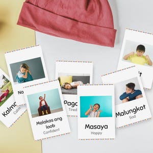 Filipino Emotions and Feelings Printable Flashcards for Toddlers & Kids ...