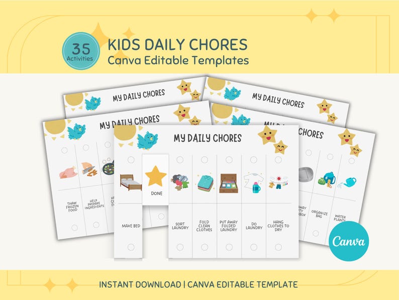 Daily Chore Chart for Kids Daily Routine Flip Chart Visual Schedule for ...