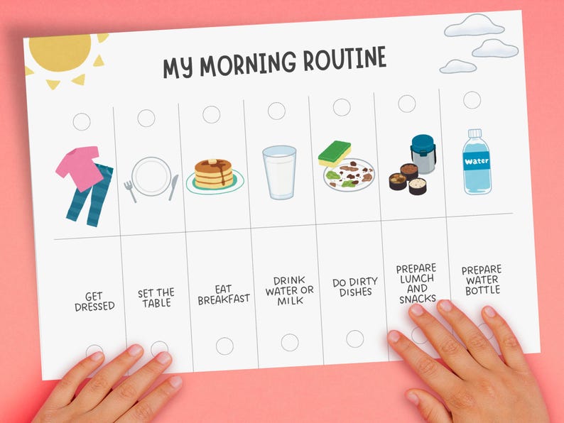 Daily Log Chart for Kids Daily Routine Flip Chart Morning Routine ...