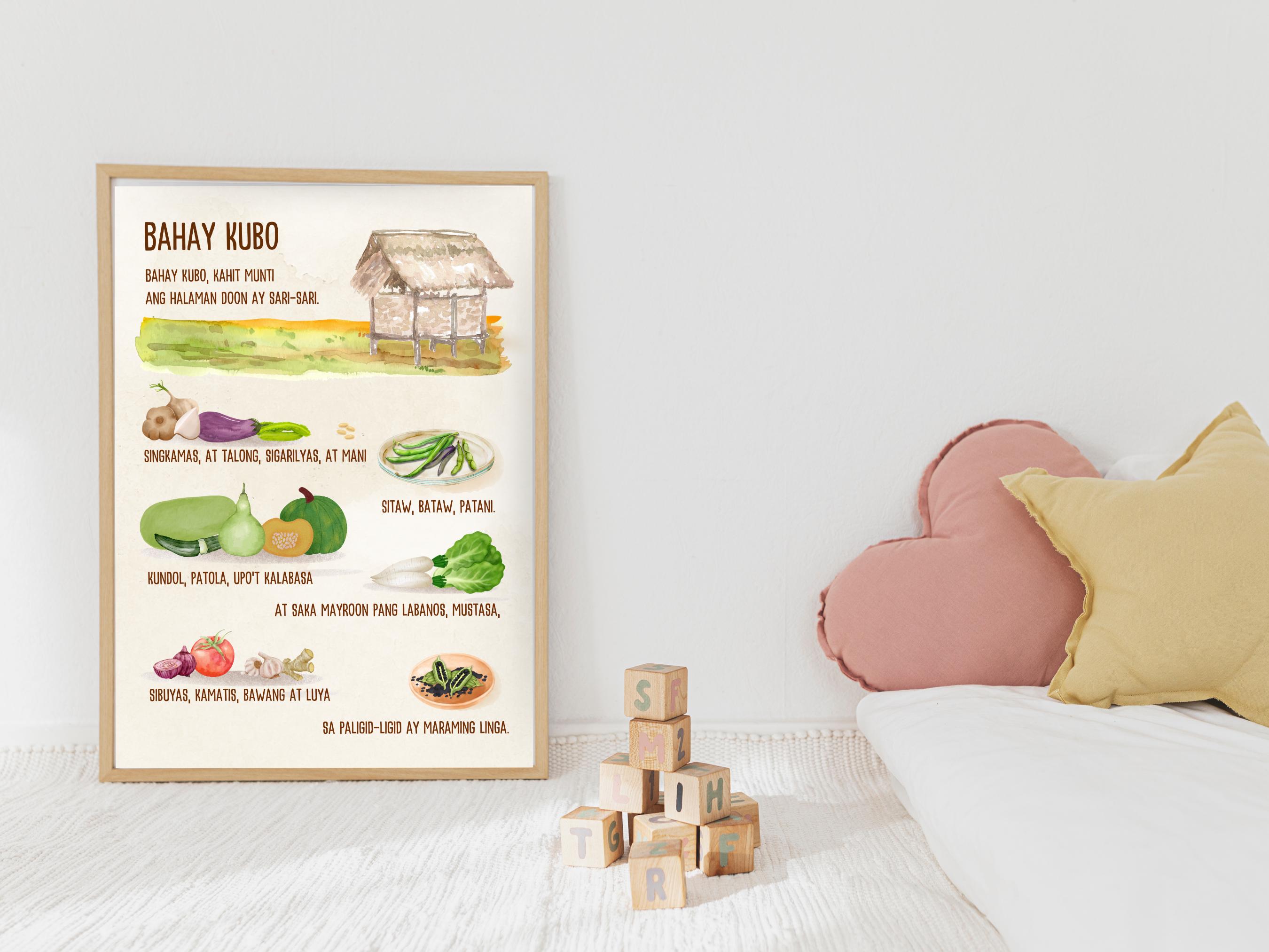 Printable Bahay Kubo Filipino Song Poster for Toddlers and Kids ...