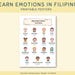 Printable Emotions Poster in Filipino for Toddlers and Kids Educational ...