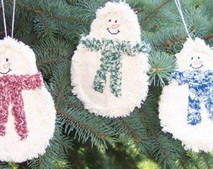 Rag Quilt Snowman Ornies E PATTERN PDF - Etsy