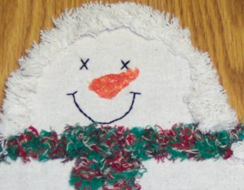 Primitive Rag Quilt Snowman Mat PDF E Pattern - Etsy