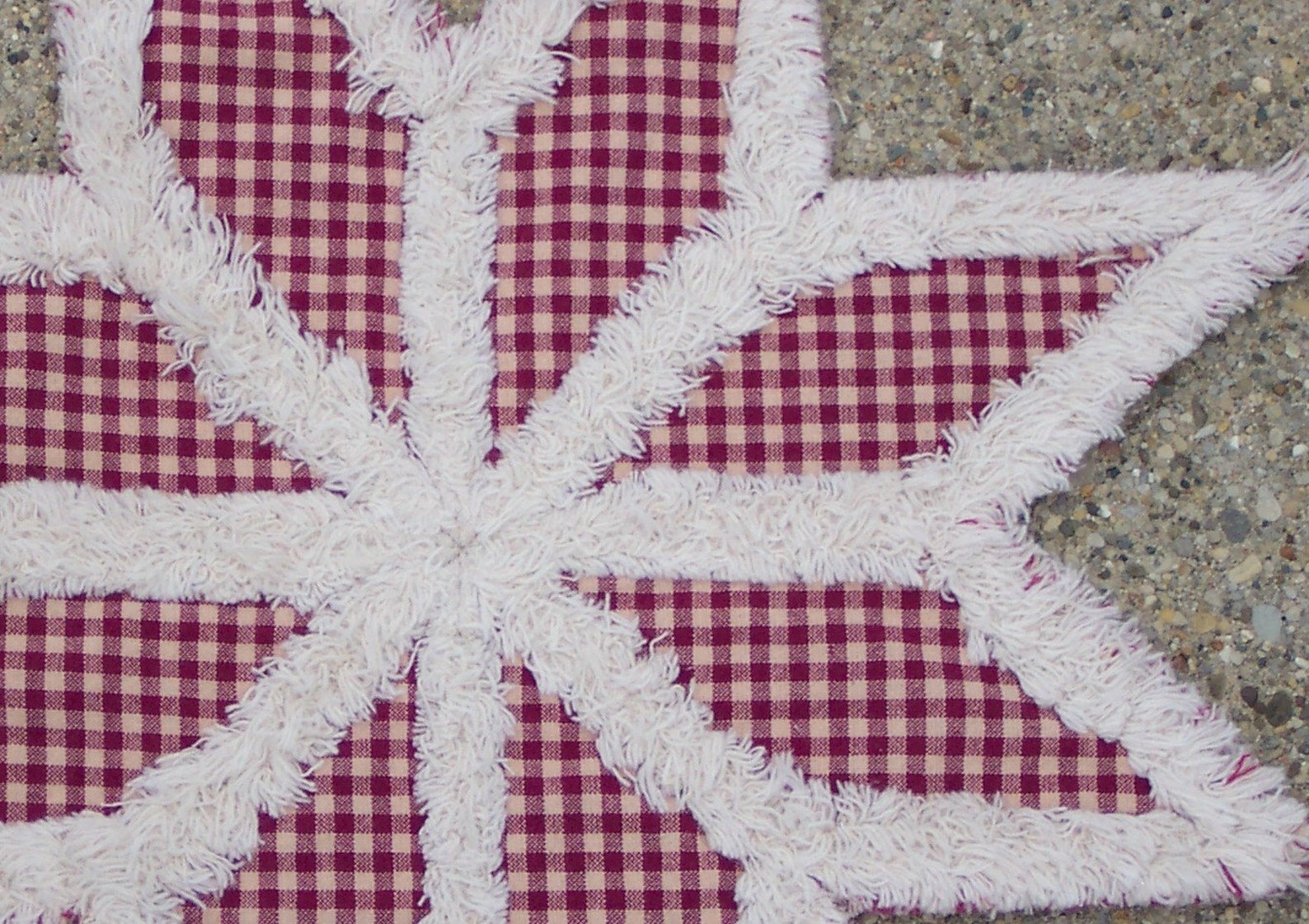 Primitive Country Rag Quilt 8 Point Star Candle Mat Sewing E Pattern ...