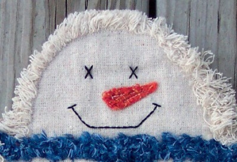 Primitive Rag Quilt Snowman Mat PDF E Pattern - Etsy