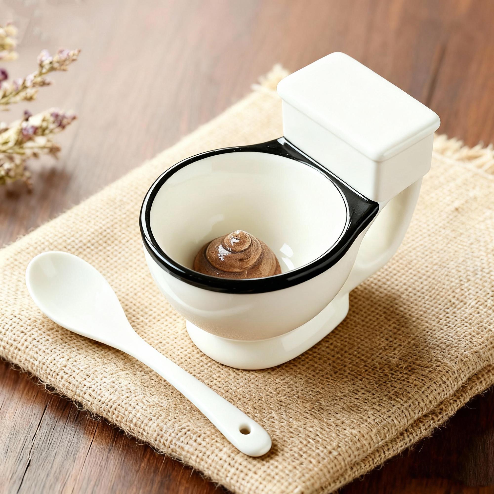 Funny Toilet Coffee Mug With Spoon | Novelty Ceramic Toilet Cup for ...