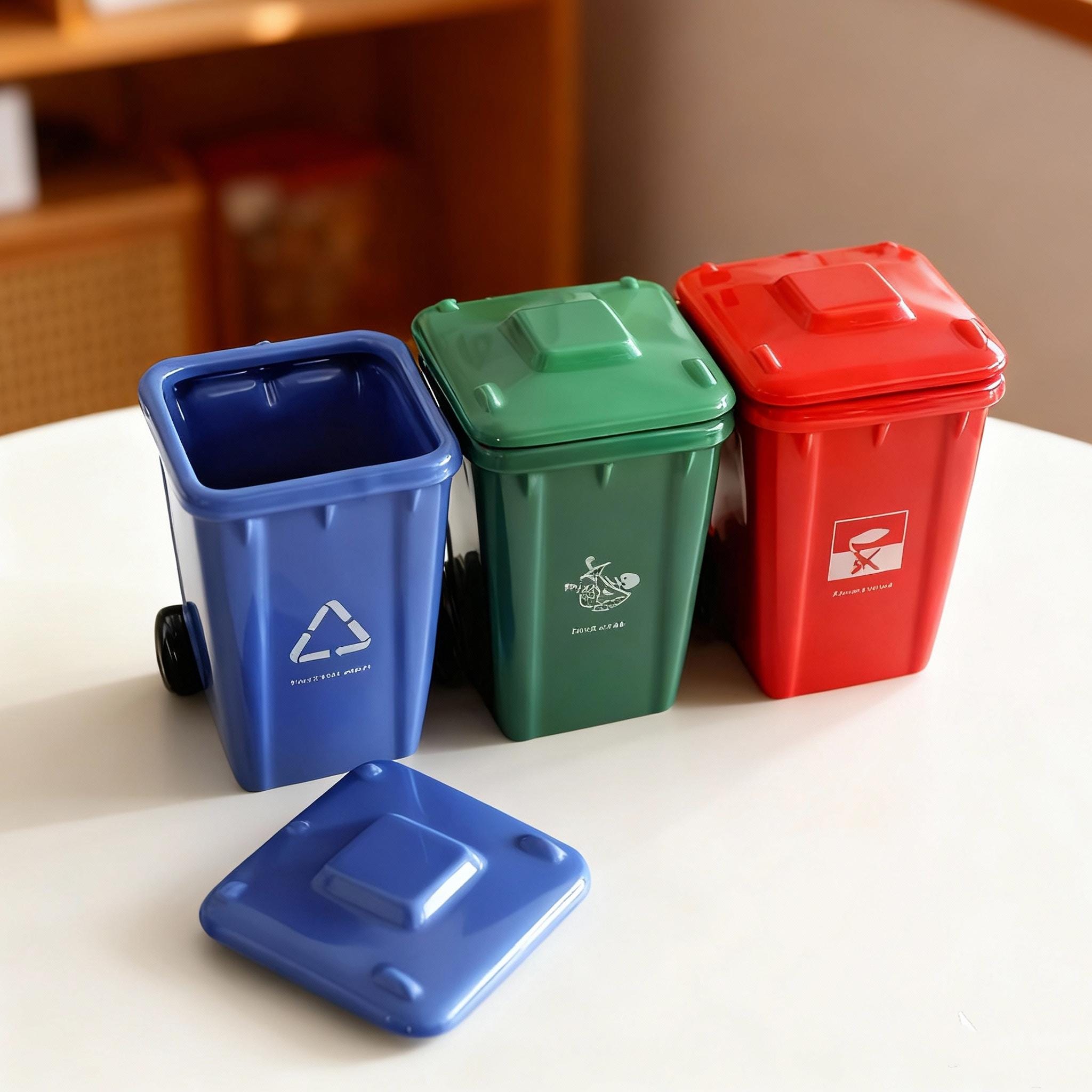 Mini Trash Can Mug With Lid & Spoon | Cute Garbage Bin Cup for Coffee ...