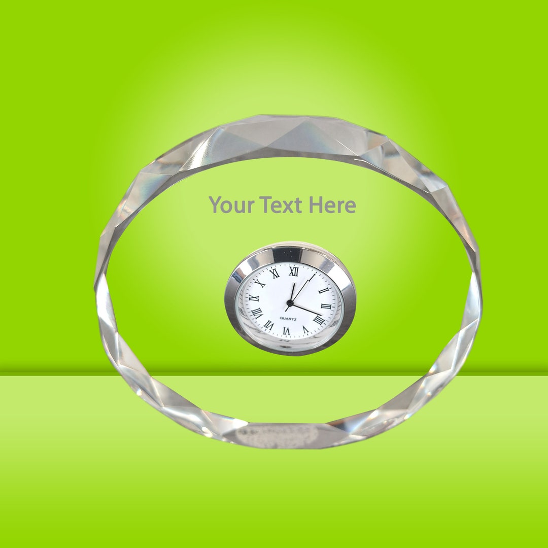 Personalised Round Clear Glass Clock - Ideal for Gifting and Decoration ...