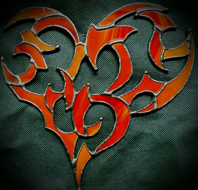 Tribal Heart in Stained Glass - Etsy