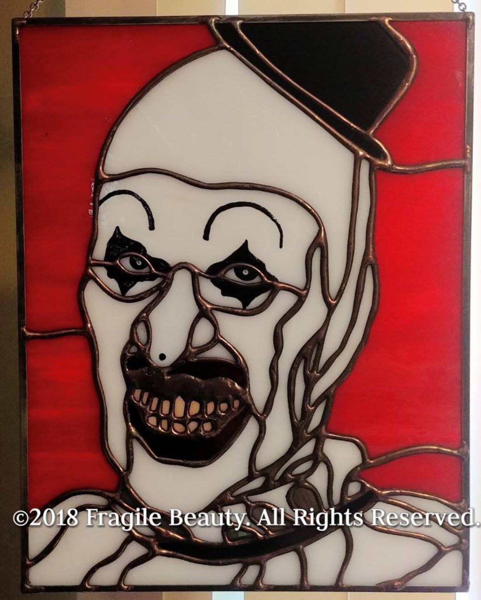 Terrifier Stained Glass Art the Clown Stained Glass Panel - Etsy Canada