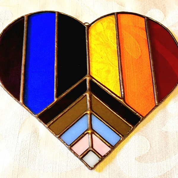 Stained Glass Rainbow Heart - Etsy