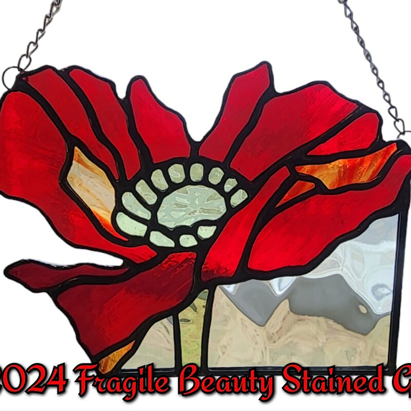 Stained Glass Poppy - Etsy