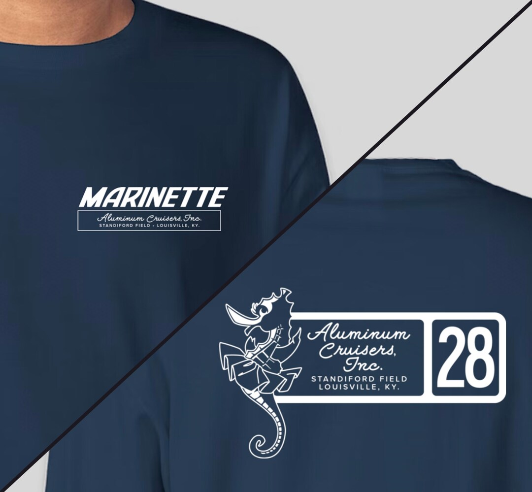 Marinette Boat, Aluminum Cruisers, 28' Boat Logo Plate, Men's Long ...