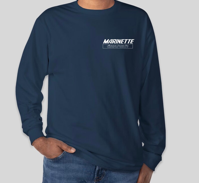 Marinette Boat, Aluminum Cruisers, 28' Boat Logo Plate, Men's Long ...