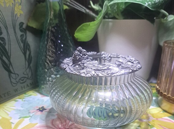 Vintage Rawcliffe 1995 pewter potpourri jar berries a… - Gem