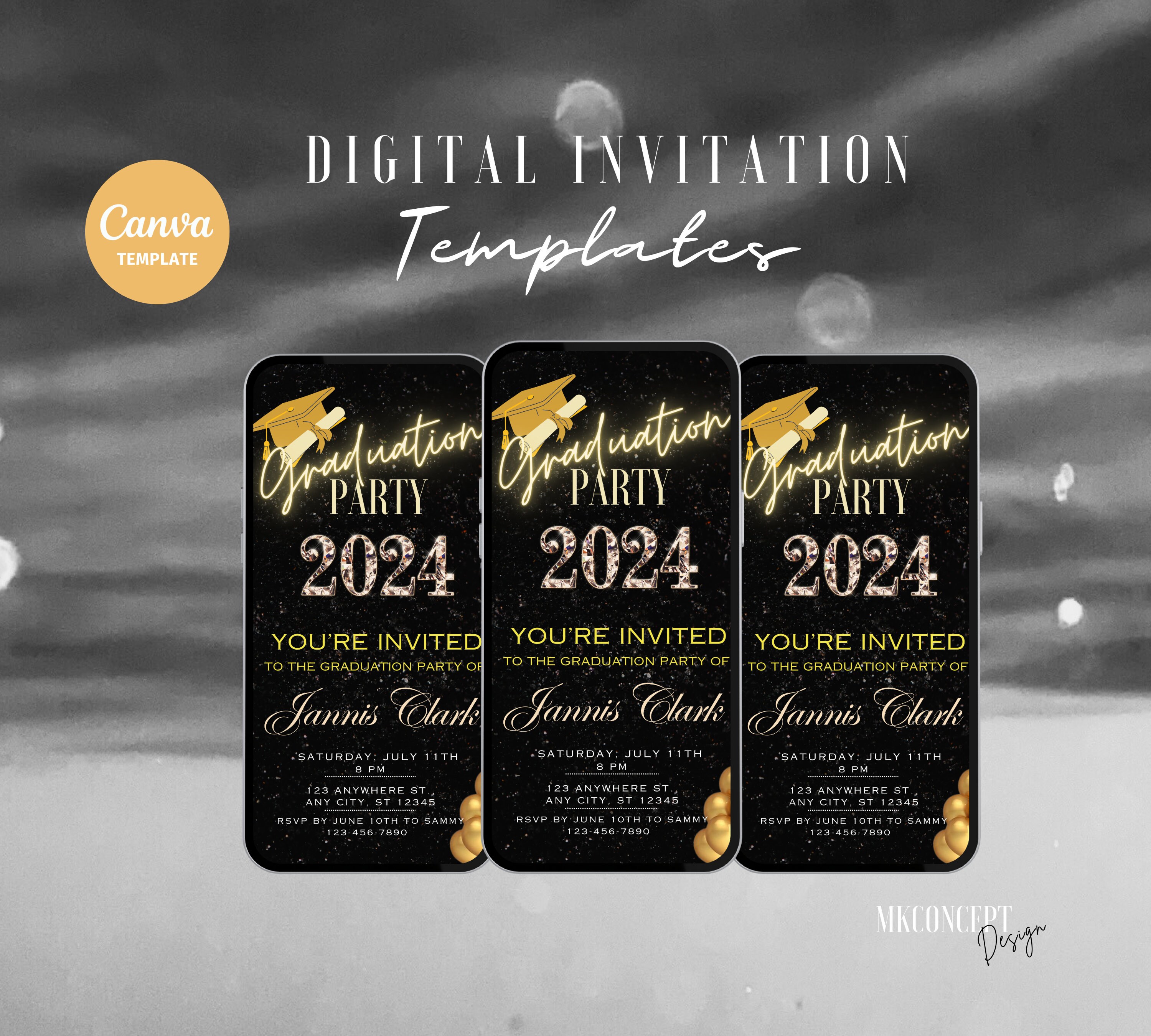 Animated Graduation Invitation, Boy Graduation Invitation or Girl ...