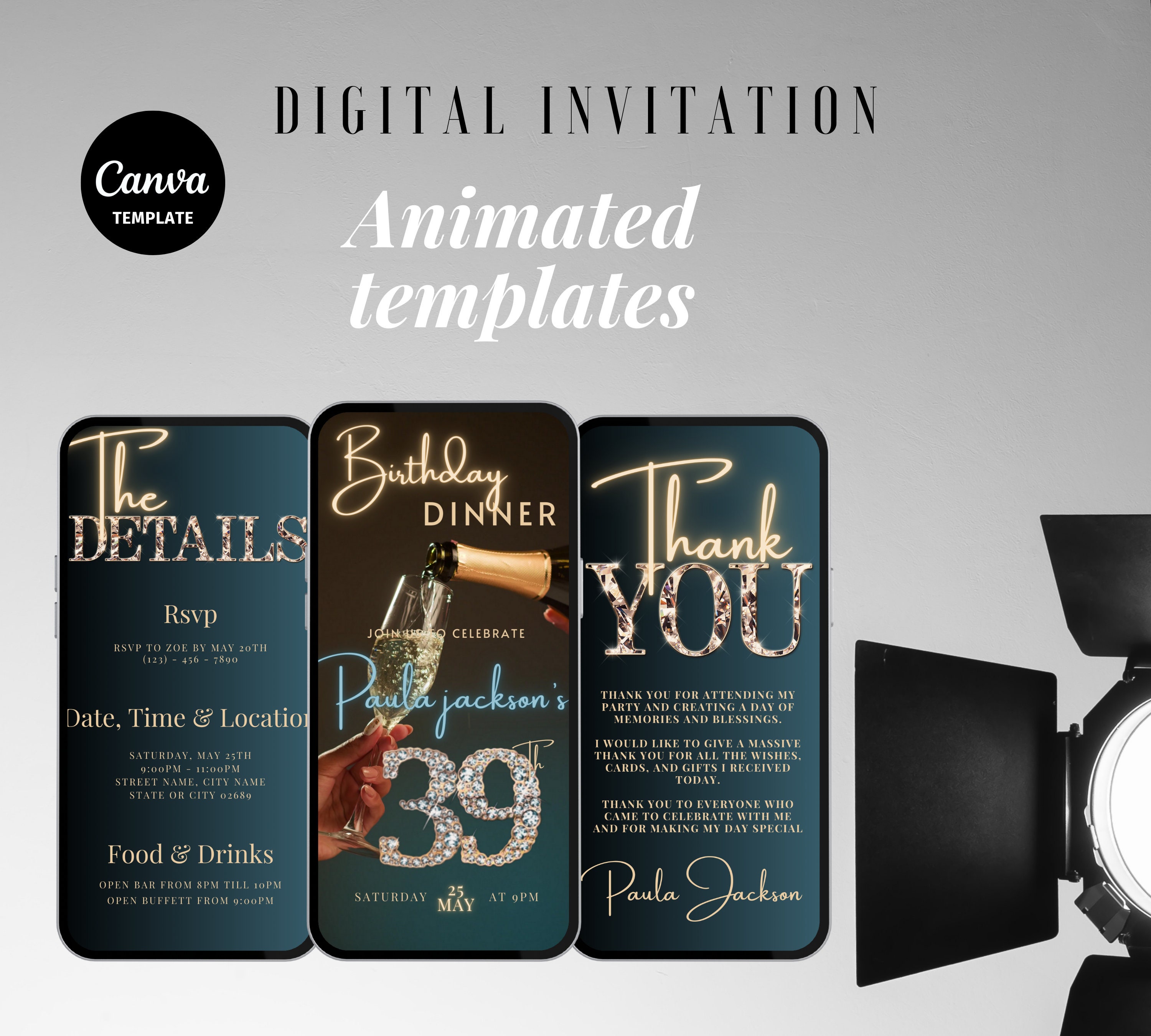 39th Birthday Invite,39th Birthday for Women,39th Anniversary,digital ...