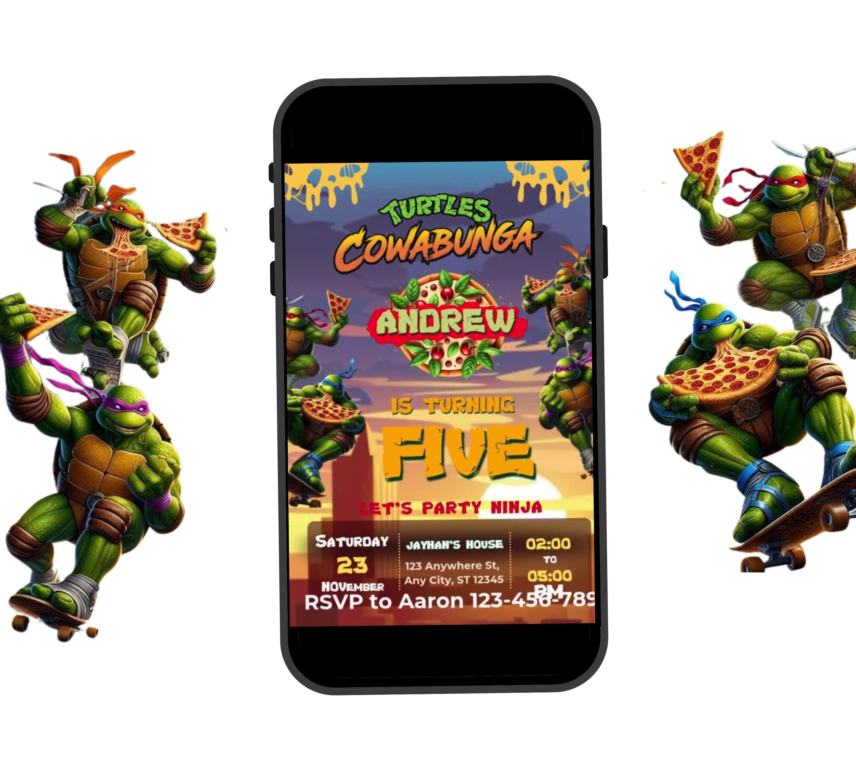 Editable Ninja Turtle Birthday Invitation Printable Ninja Invite ...