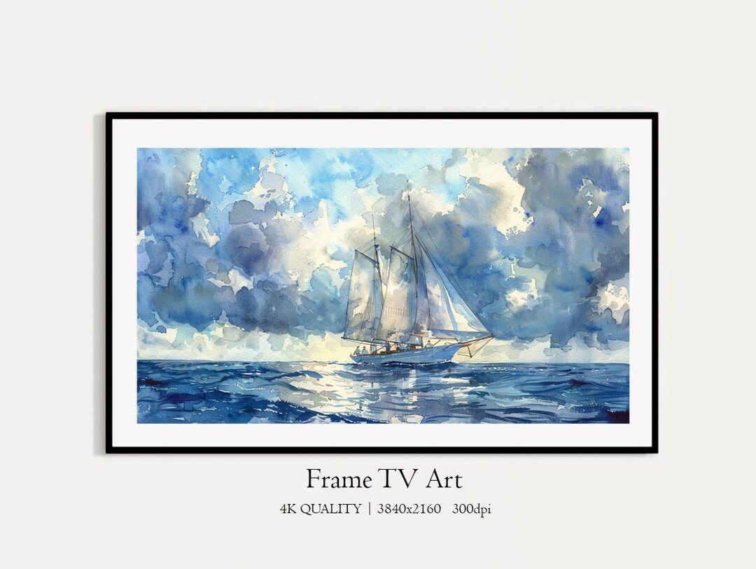 Frame TV Sailboat Art, Sailing Boat in the Ocean, Instant Digital ...