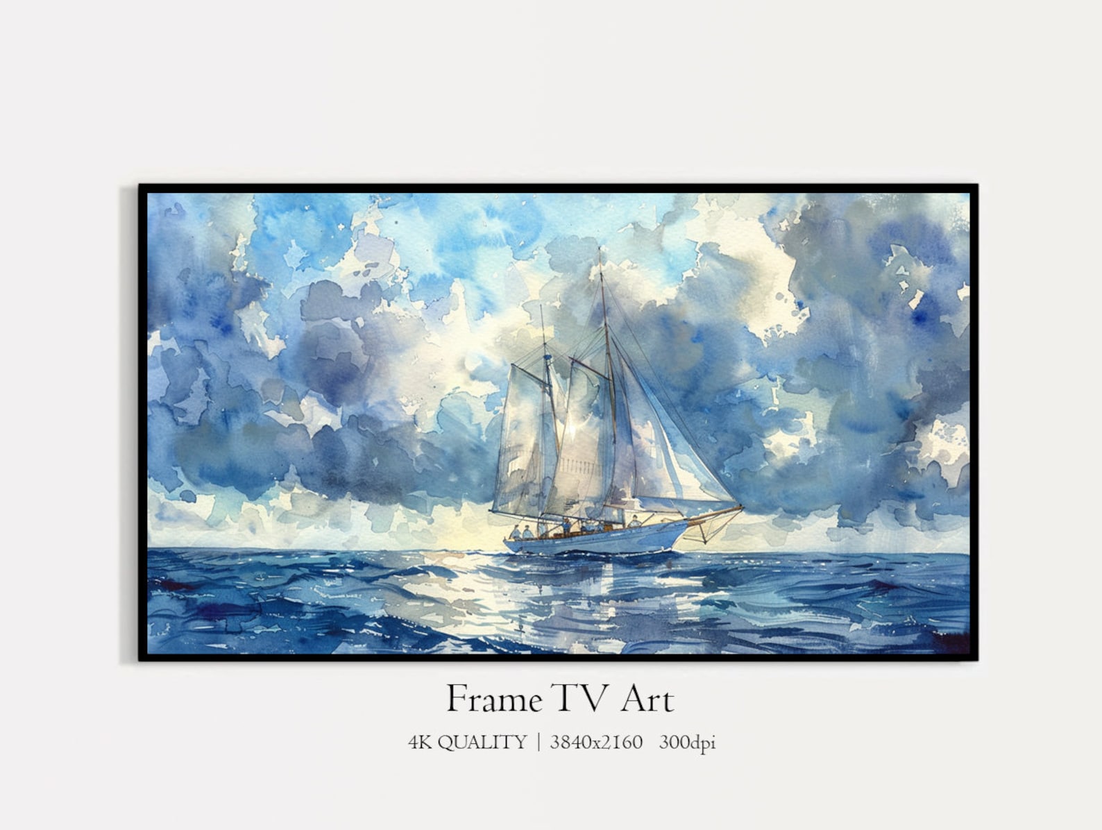 Frame TV Sailboat Art, Sailing Boat in the Ocean, Instant Digital ...