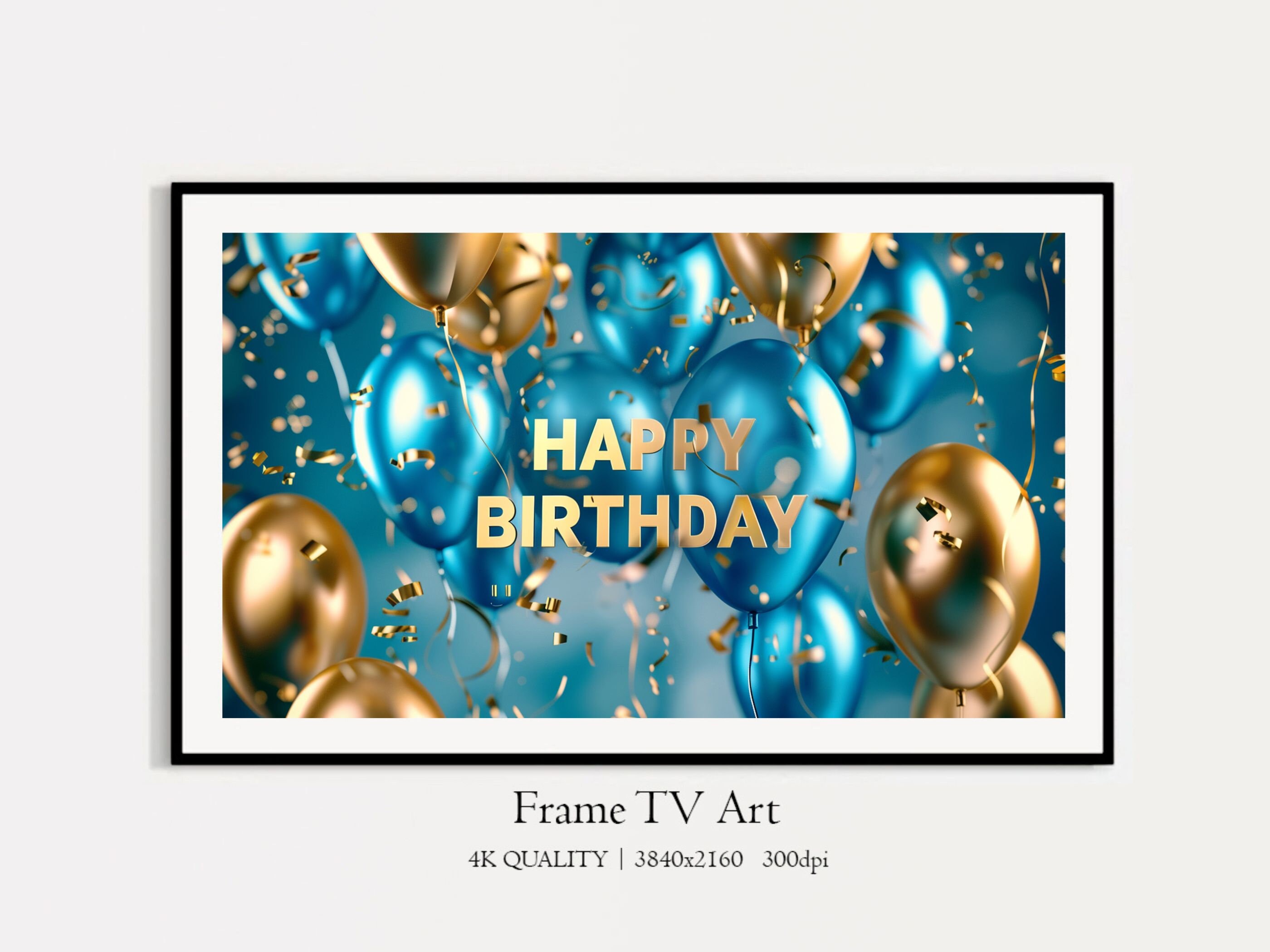 Male Happy Birthday Frame TV Art, Man's Birthday Party Frame TV ...
