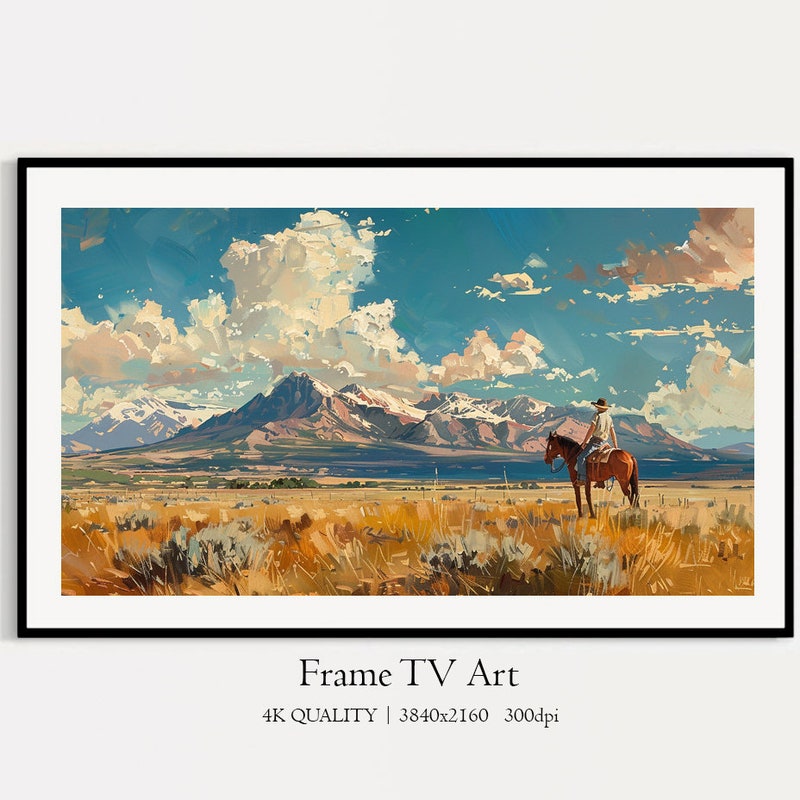 Western Painting in Frame - Etsy