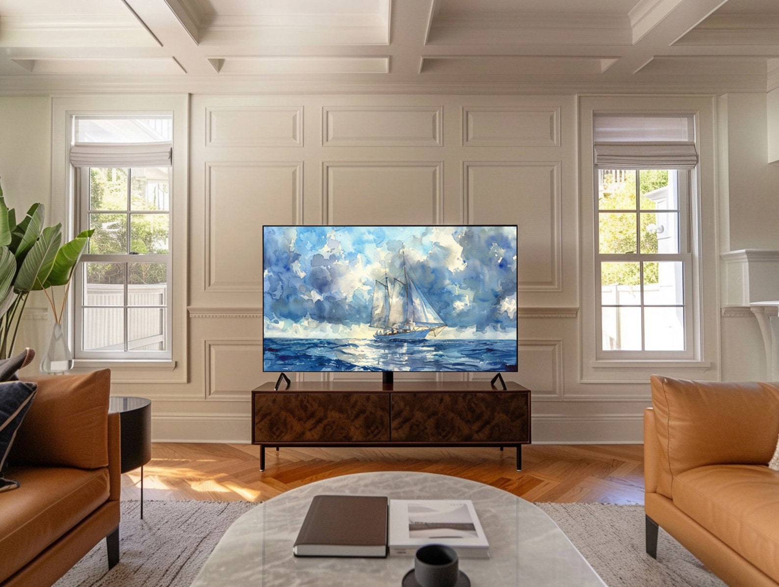 Frame TV Sailboat Art, Sailing Boat in the Ocean, Instant Digital ...