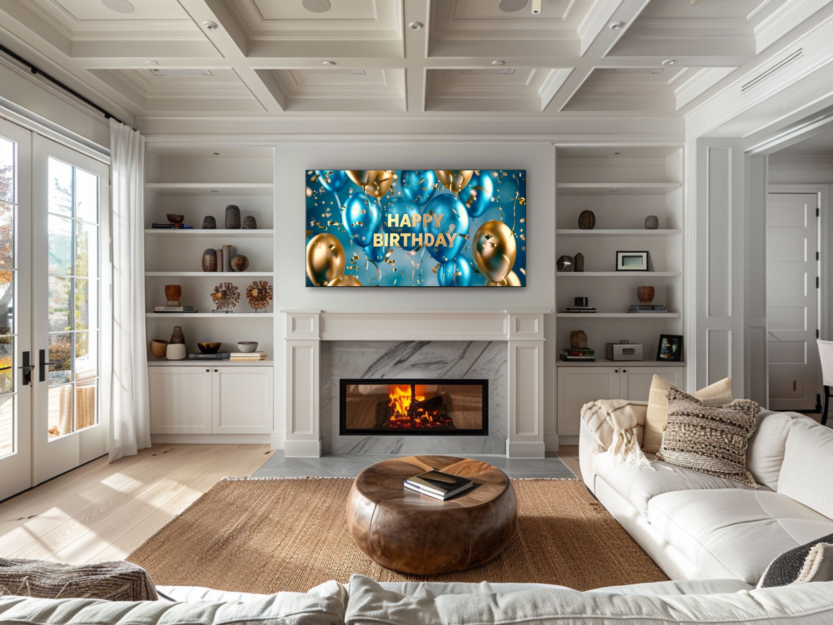 Male Happy Birthday Frame TV Art, Man's Birthday Party Frame TV ...