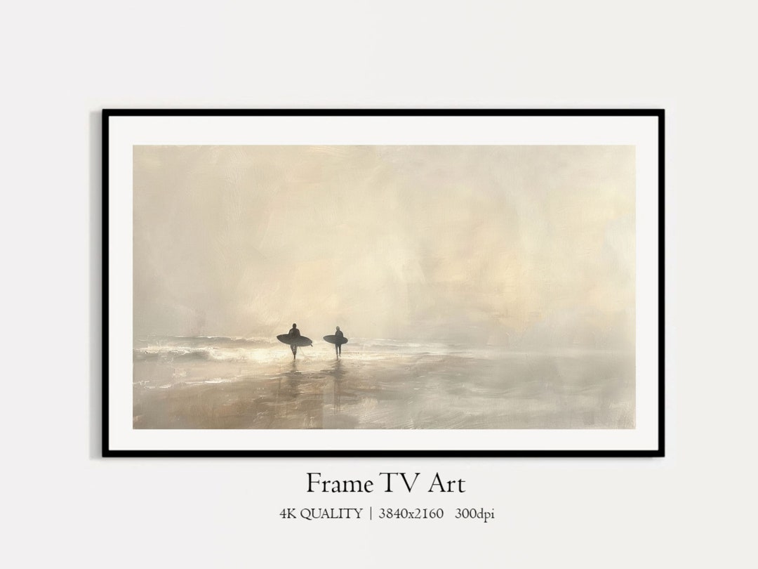 Vintage Collection Surfing Frame TV Art, Ocean Surfing Art Digital ...