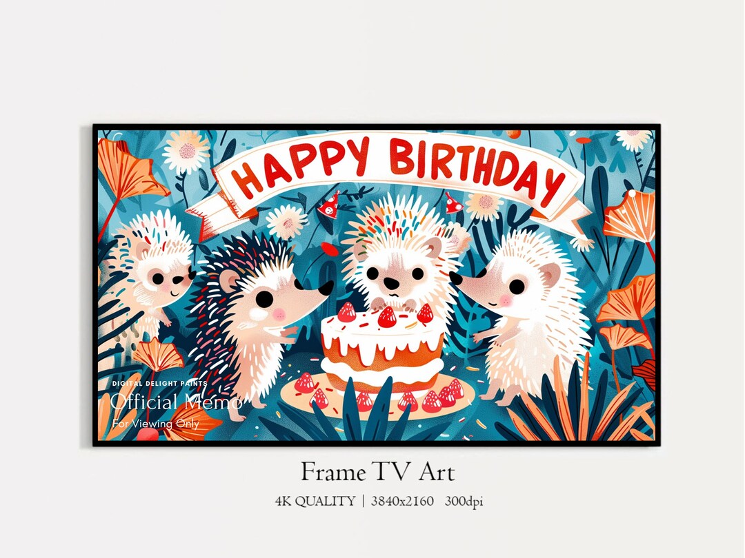 Happy Birthday Frame TV Art, Birthday Party Frame TV, Girls or Boys ...