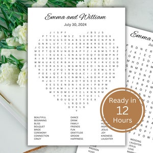 Customizable Wedding Word Search. Printable Wedding Games. Small Word ...