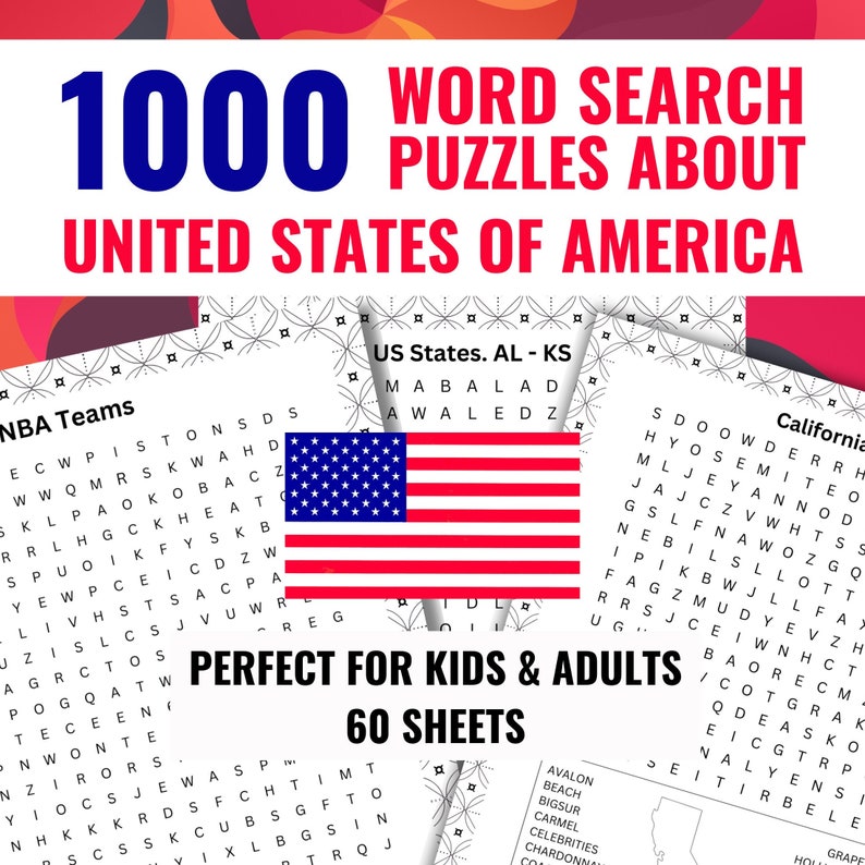 Word Search Puzzle. Printable Games. Activity for Seniors. Puzzles for ...