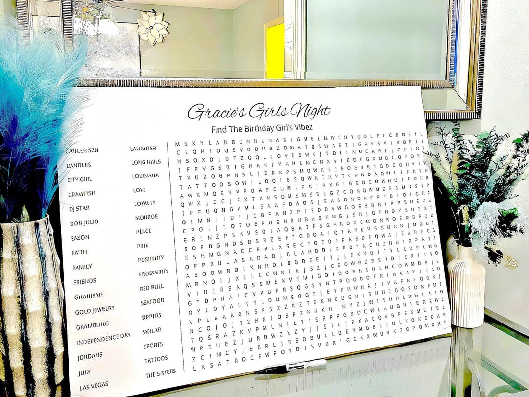 Personalized Giant Word Search Puzzle: Custom Birthday Party Game - Etsy