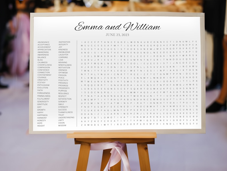 Custom Wedding Word Search Puzzle: Family Gathering Game (digital ...