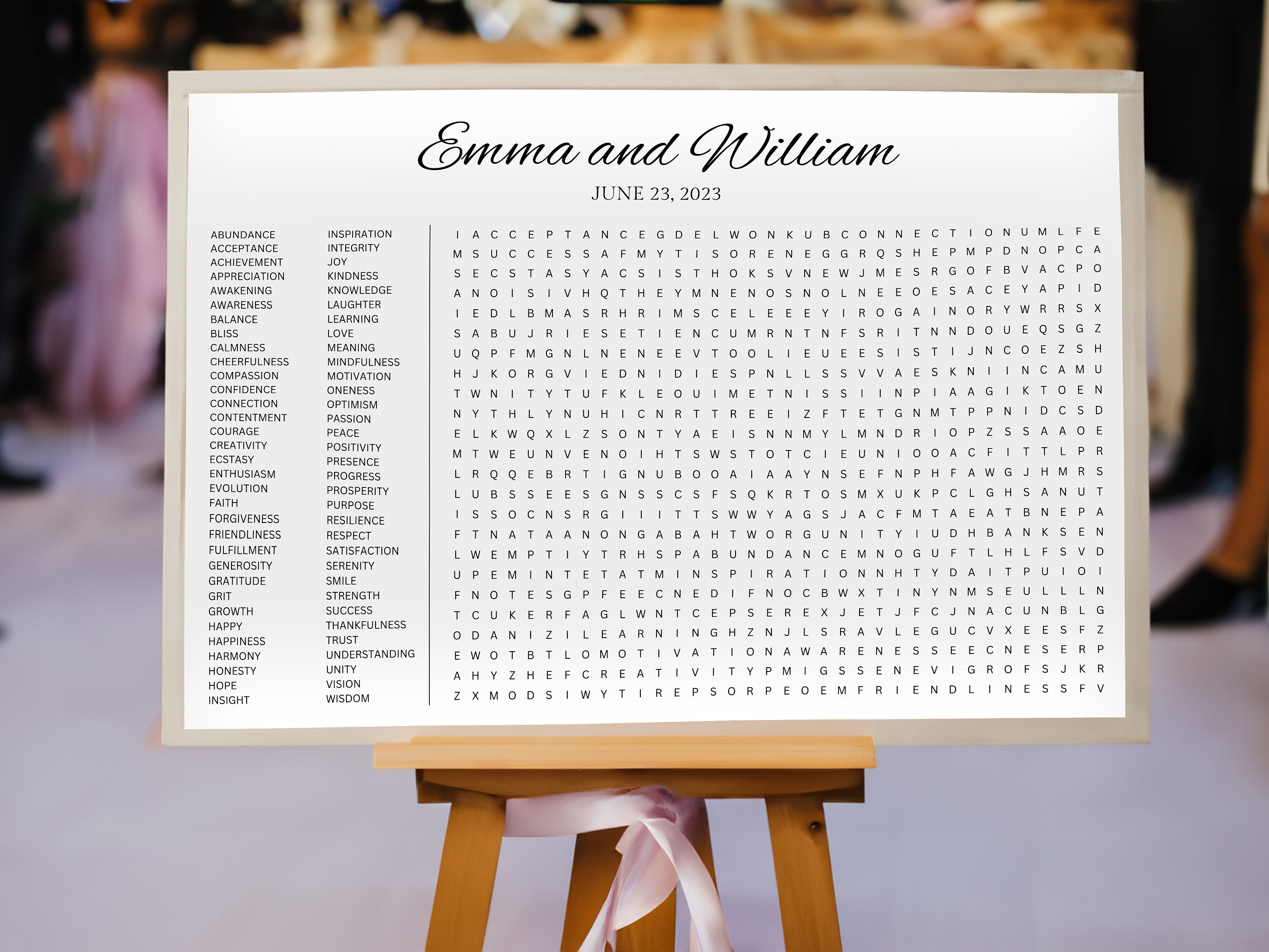 Printable Wedding Word Search, Custom Wedding Word Search Puzzle ...